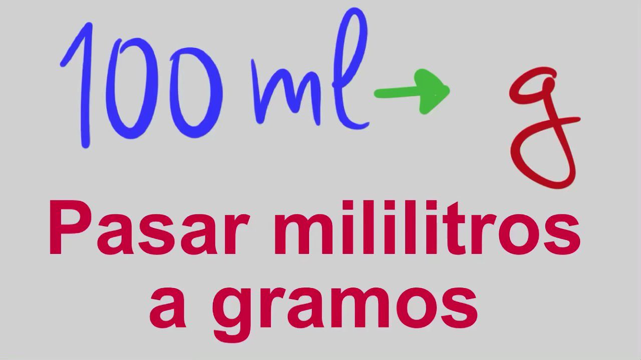 Cómo convertir mililitros a gramos en química